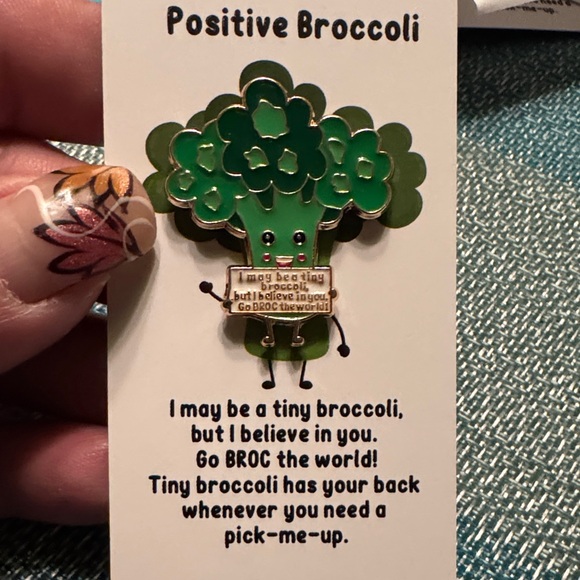 Jewelry | Positive Broccoli Enamel Pin | Poshmark